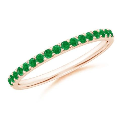 2wist Designs 18K Rose Gold Plated Half Eternity Emerald Round Shape ...