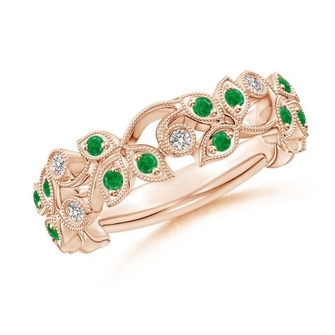 2wist Designs 18K Rose Gold Plated Round Emerald And Zircon Diamond ...