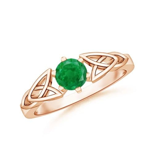 2wist Designs 18K Rose Gold Plated Round Emerald Celtic Knot Solitaire ...