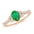 2wist Designs 18K Rose Gold Plated Solitaire Emerald Oval Shape Prong ...