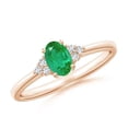 2wist Designs 18K Rose Gold Plated Solitaire Ring Oval Shape Emerald ...