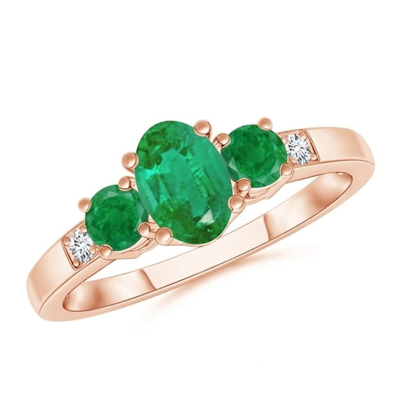 2wist Designs 18K Rose Gold Plated Statement Ring Oval Emerald Green ...