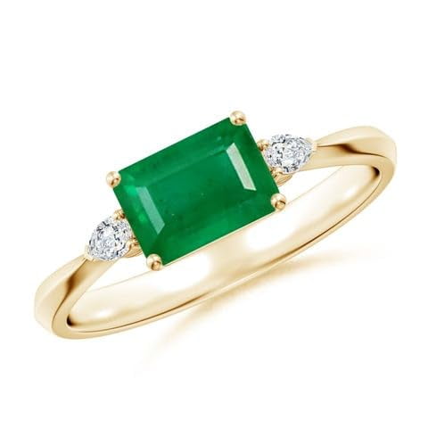 2wist Designs 18K Yellow Gold Plated Emerald Cut Emerald Green ...