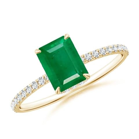 2wist Designs 18K Yellow Gold Plated Emerald Cut Emerald Green ...