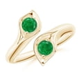 2wist Designs 18K Yellow Gold Plated Open Circle Emerald Round Shape ...