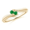 2wist Designs 18K Yellow Gold Plated Statement Emerald Round Shape ...