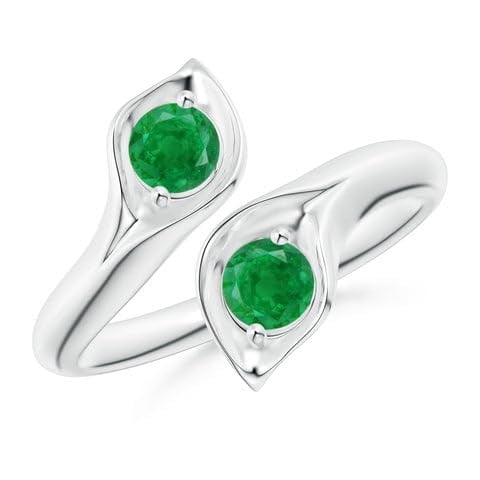2wist Designs 925 Sterling Silver Open Circle Emerald Round Shape Prong ...