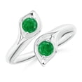 2wist Designs 925 Sterling Silver Open Circle Emerald Round Shape Prong ...
