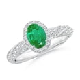 2wist Designs 925 Sterling Silver Oval Emerald Green Halo Twisted Rope ...