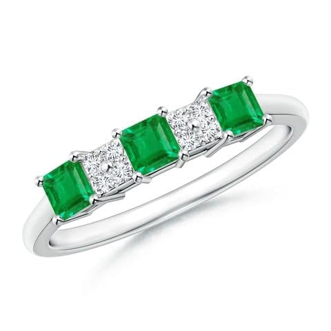 2wist Designs 925 Sterling Silver Princess Cut Emerald And Zircon ...