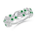 2wist Designs 925 Sterling Silver Round Emerald And Zircon Diamond ...