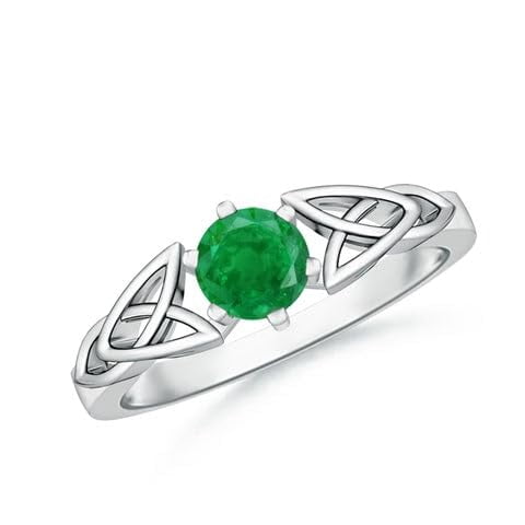 2wist Designs 925 Sterling Silver Round Emerald Celtic Knot Solitaire ...