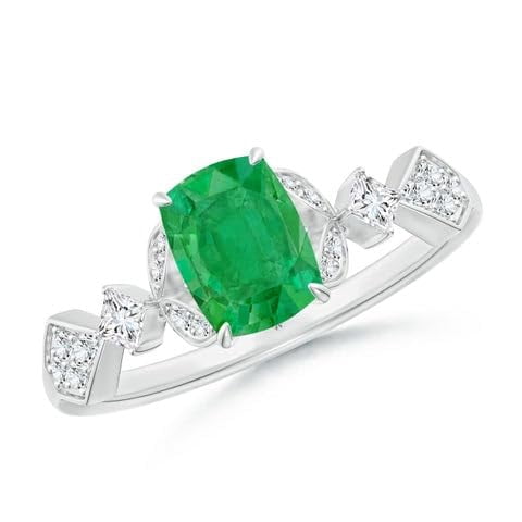2wist Designs 925 Sterling Silver Statement Ring Cushion Emerald Green ...