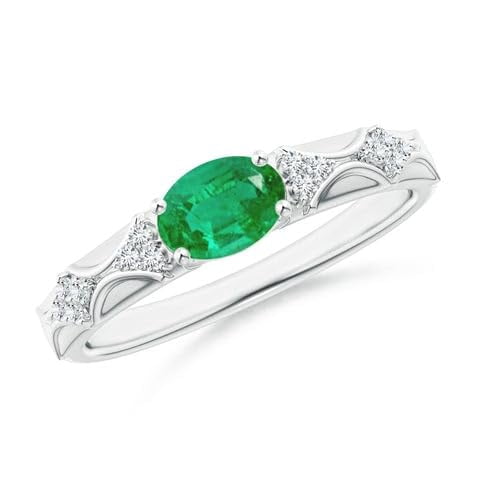 2wist Designs 925 Sterling Silver Statement Ring Oval Emerald Green ...