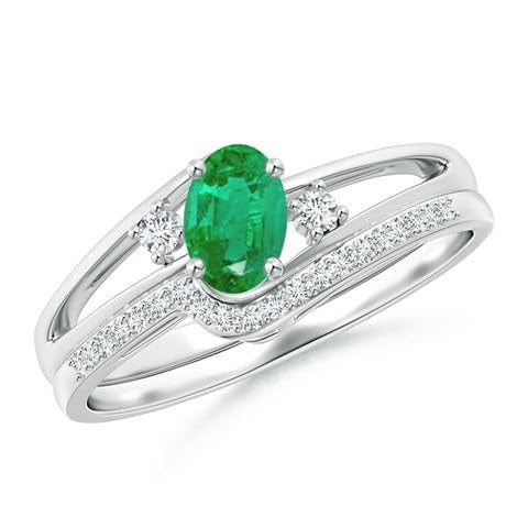 2wist Designs 925 Sterling Silver Statement Ring Oval Emerald Green ...