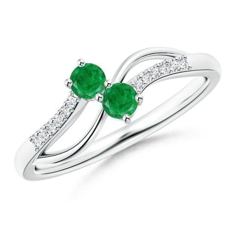 2wist Designs 925 Sterling Silver Statement Ring Round Emerald Green ...