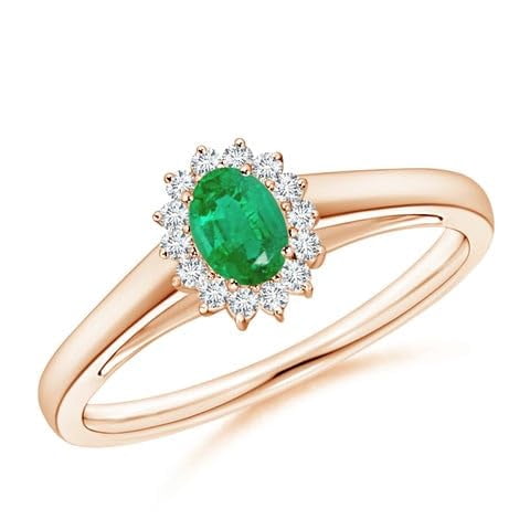 2wist Designs Rose Gold 18k Gold Plated Oval Cut Green Emerald ...