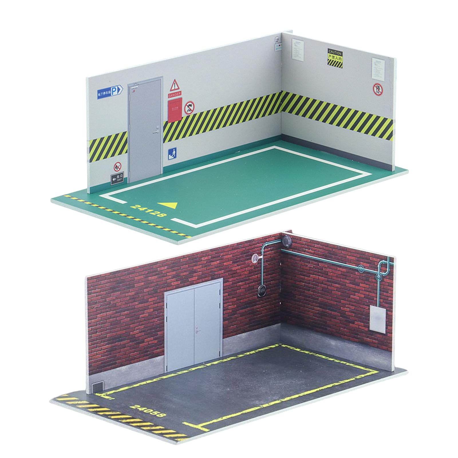 2x 1/24 Car Model Diorama Parking Lot Display Scenery Parking Space ...