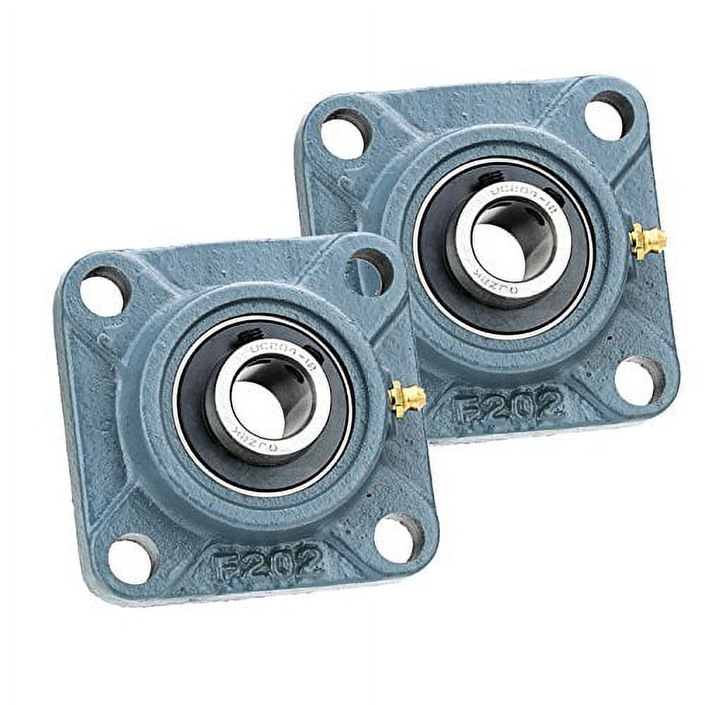 2x 1.25 in Square Flange Units Cast Iron UCF207-20 Mounted Bearing ...