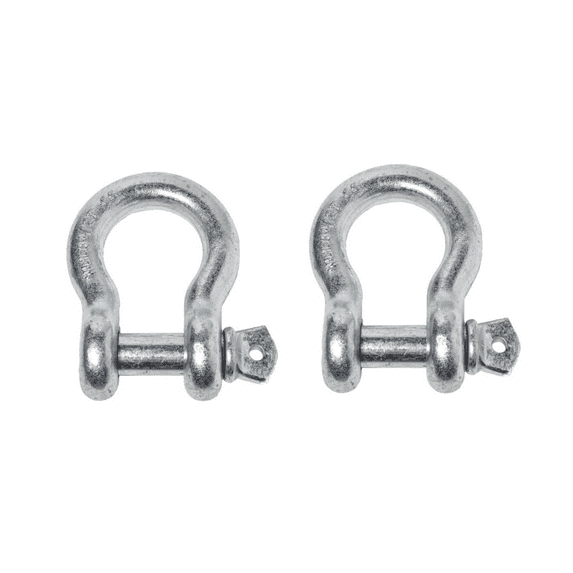 2x 1" Galv D Ring Bow Shackle Screw Pin Clevis Rigging Towing WLL 8 ...