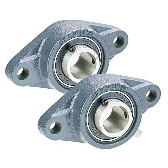 2x 1 in 2-Bolts Flange Units Cast Iron UCFT205-16 Mounted Bearing UC205 ...