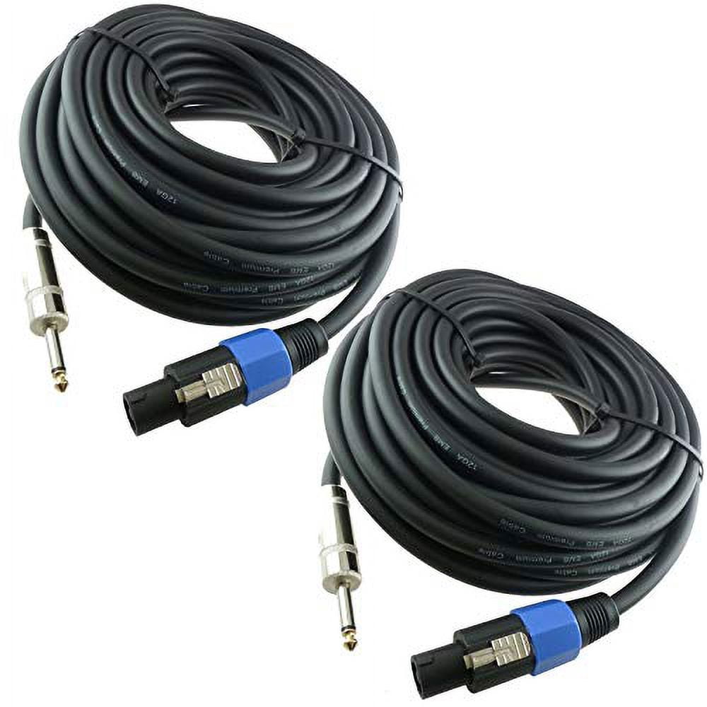 2x 100 FT Speakon to 1/4" Speaker Cable DJ PA Cable - Walmart.com
