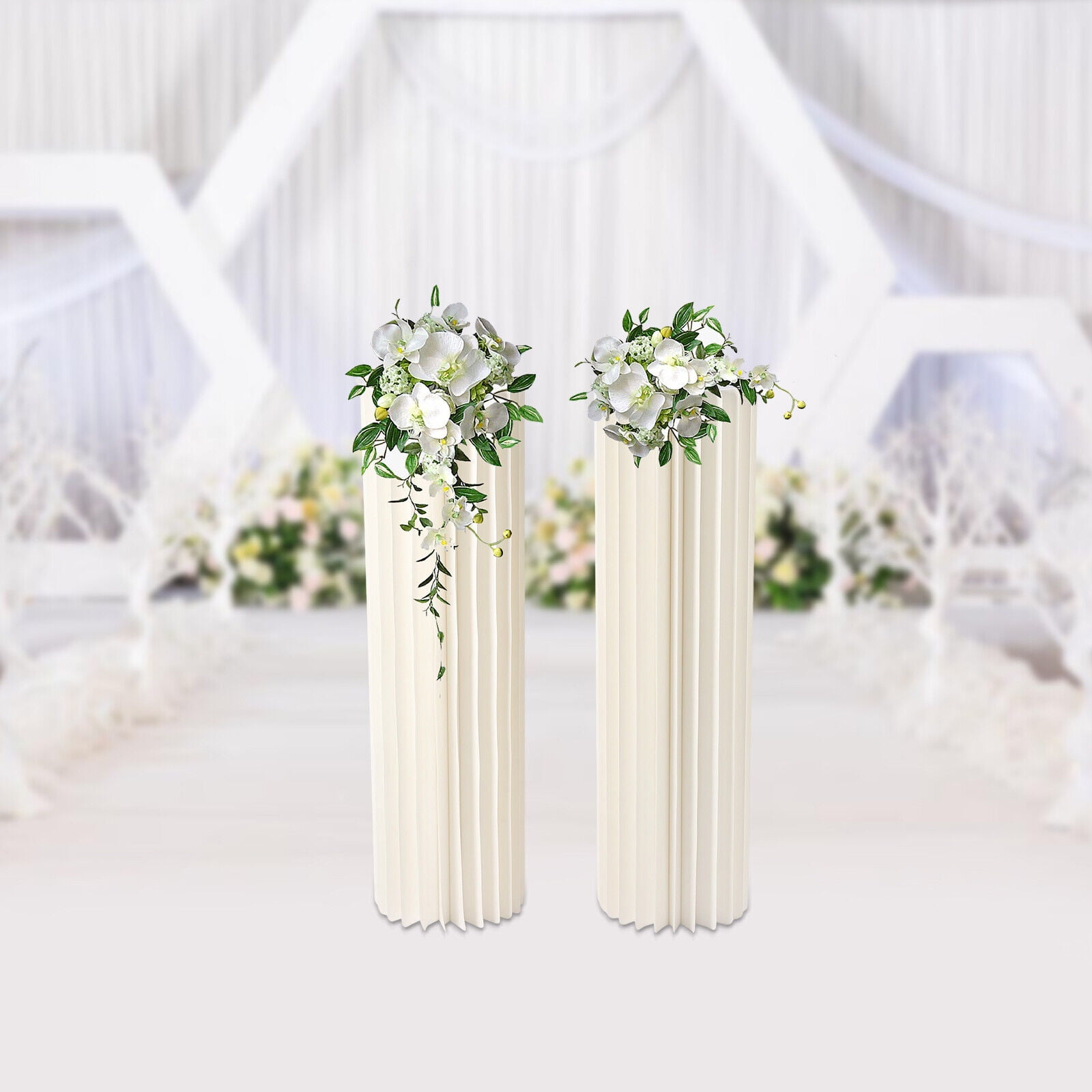 2x 100cm Cardboard Vase Pillar Vase Wedding Flower Stand Centerpiece ...