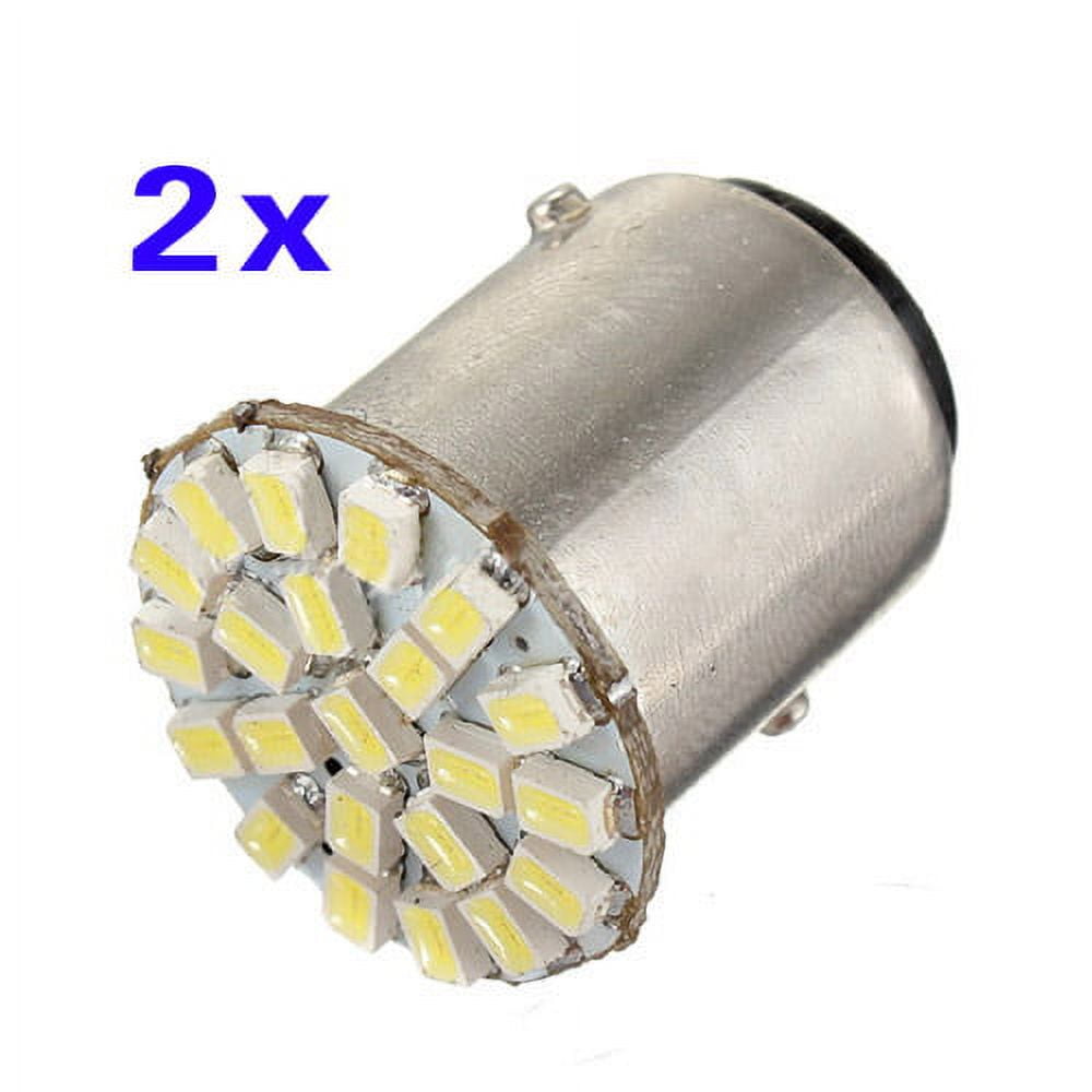 2x 1157 T25 S25 BAY15D 22 SMD LED White Car Stop Tail Turn Brake Light ...