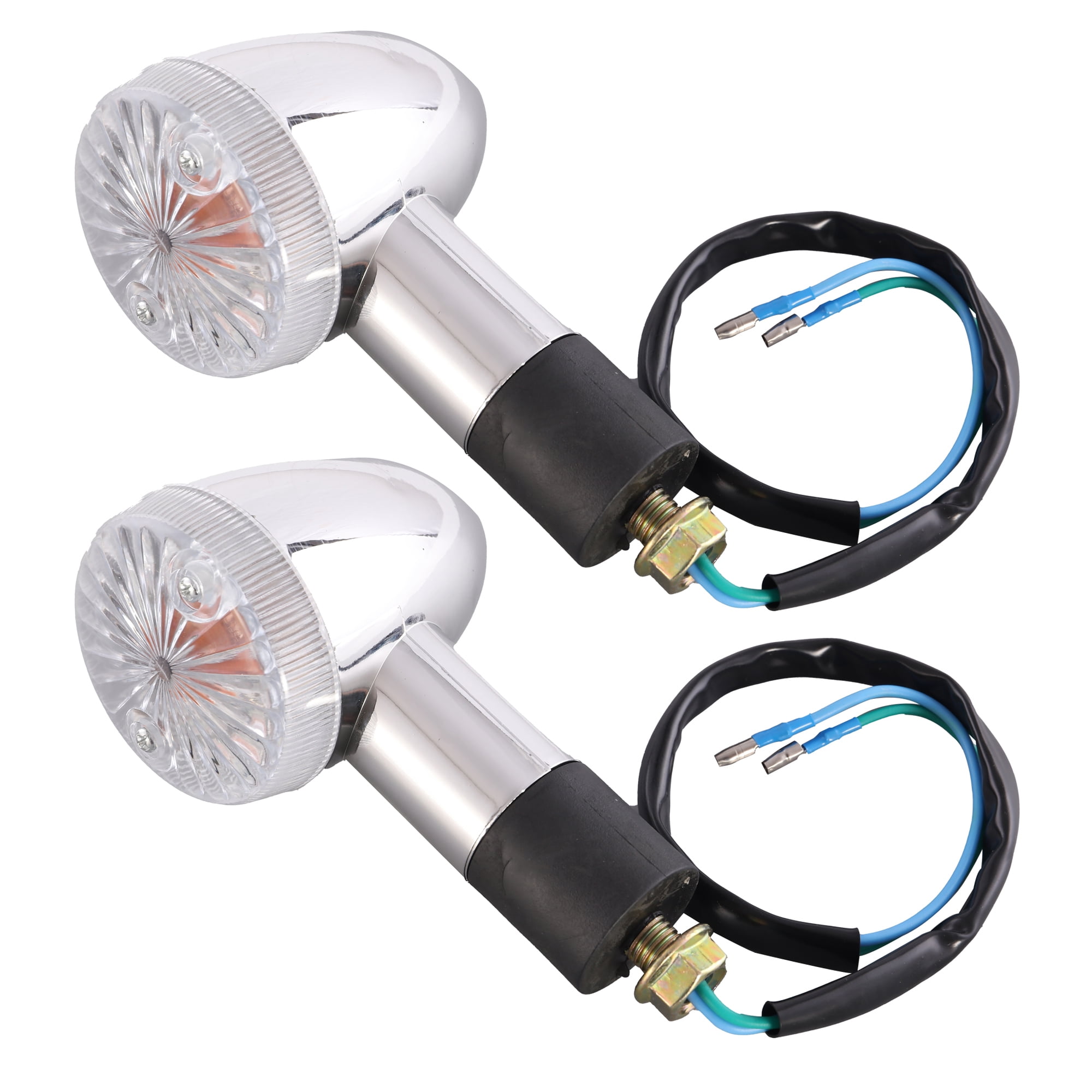 2x 12V Amber Bullet Turn Signal Lights with Clear Lens - Walmart.com