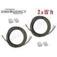 2x 15' ft Strobe Cable 3 Conductor Wire AMP Power Supply w/ Connector ...
