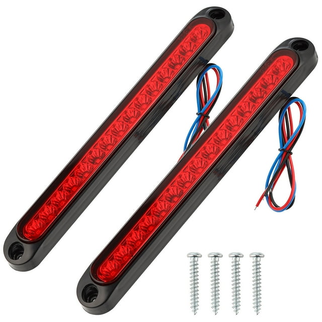 2x 15LEDs Red LED Sealed Truck Trailer Strip Brake Rear Stop Turn Tail ...