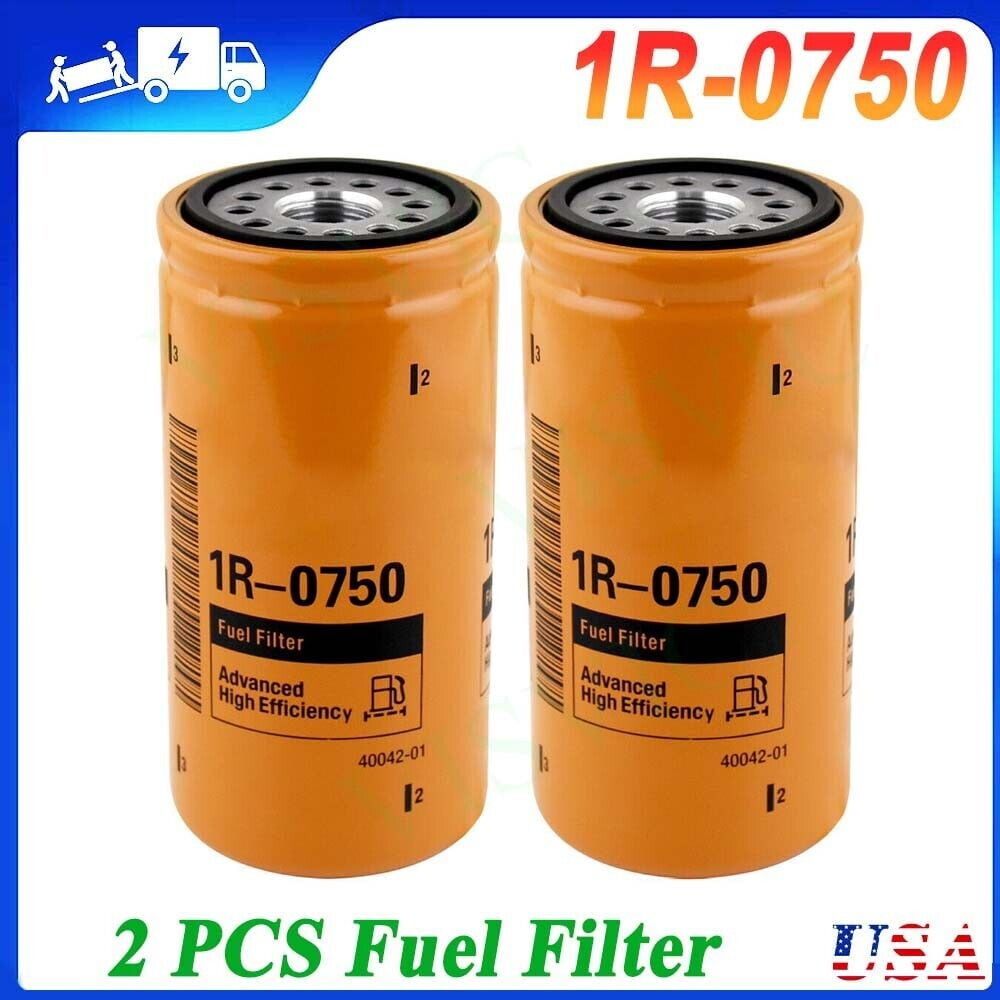 2x 1R0750 Fuel Filter Fits: Caterpillar Freightliner - Walmart.com