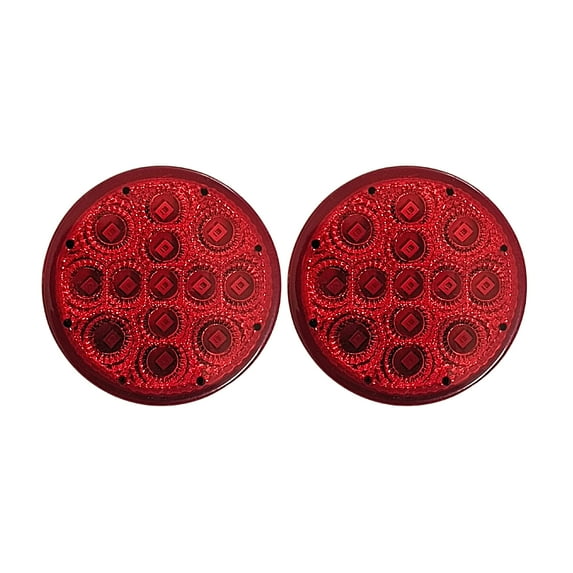 2x 2.5 Round Red LED Clearance Side Marker Lights Kit, 13 Diodes, Flush ...