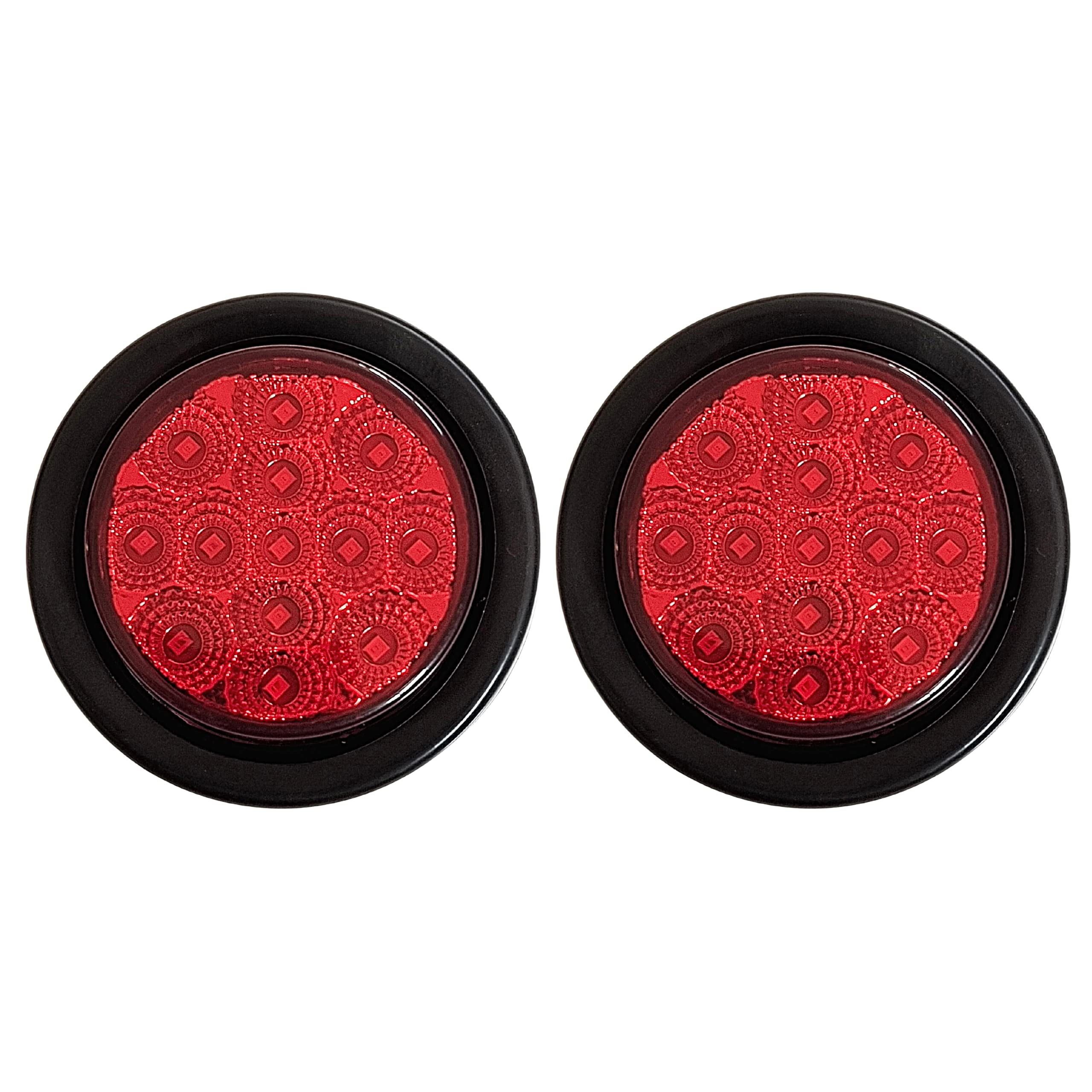 2x 2.5 Round Red Led Clearance Side Marker Lights Kit 13 Diodes Light ...