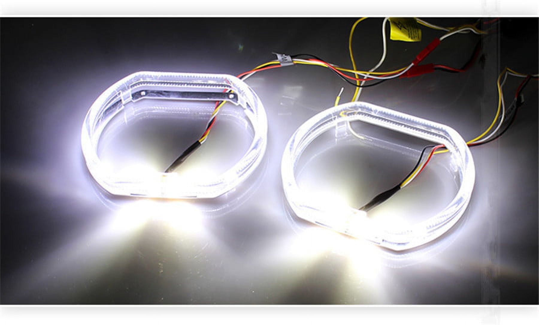 2x 2.5" Square Angel Eyes LED Day Running Light White DRL for Car Head ...