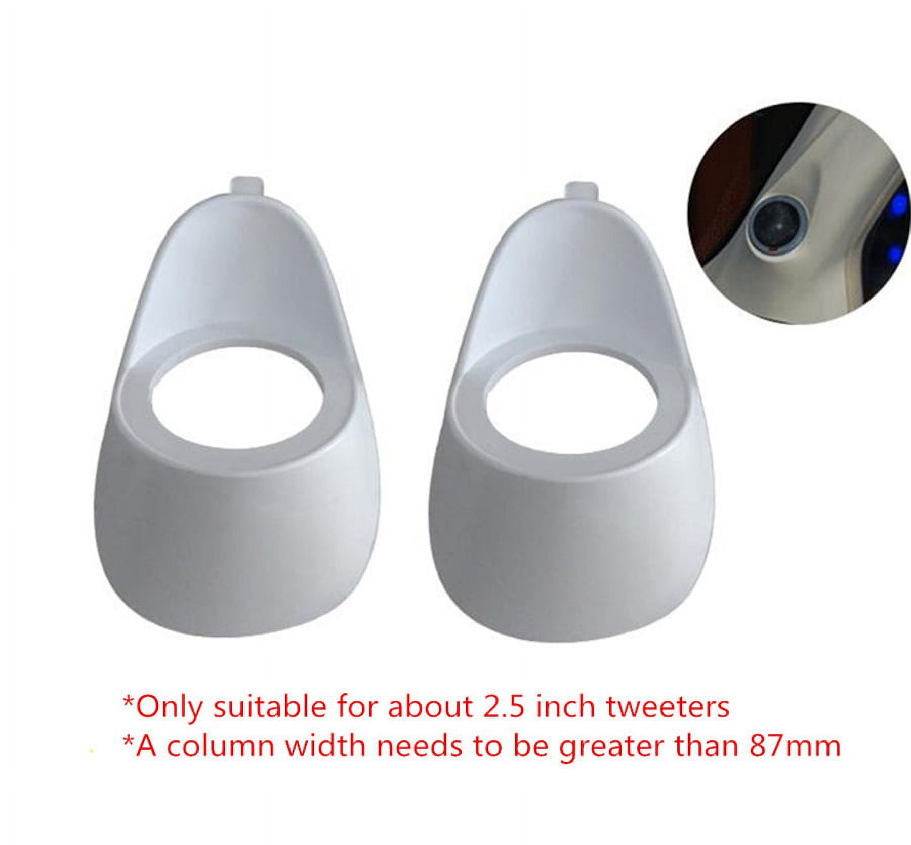 2x 2.5" White Plastic Car Audio A Pillar Tweeter Inverted Mold Two-way ...