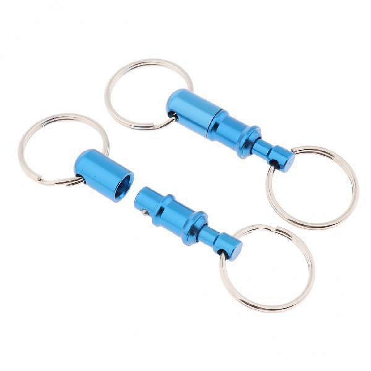 2x 2 Pack Heavy Duty Key Rings Keychains Dual Key Holder Detachable Key ...