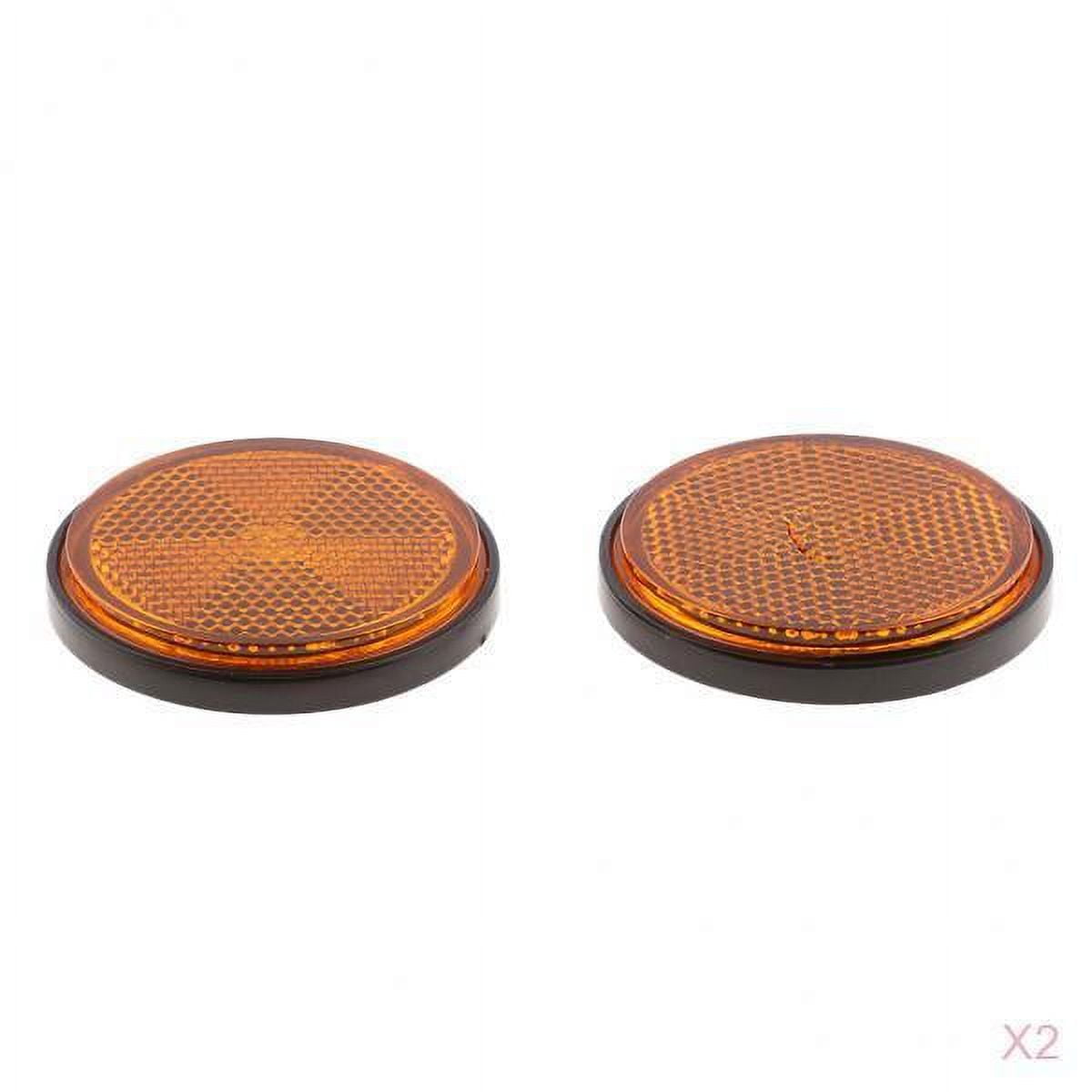 2x 2 Pieces Motorcycle Round Reflectors Red Universal Round Reflectors ...