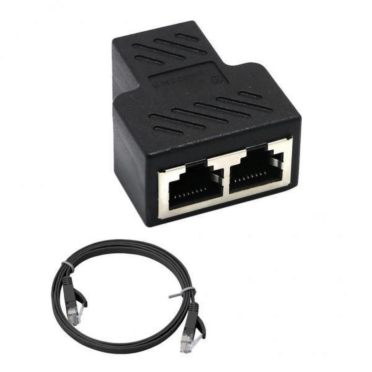 2x 2 Port Splitter Adapter Cable Connector Plug Adapter with Cable ...
