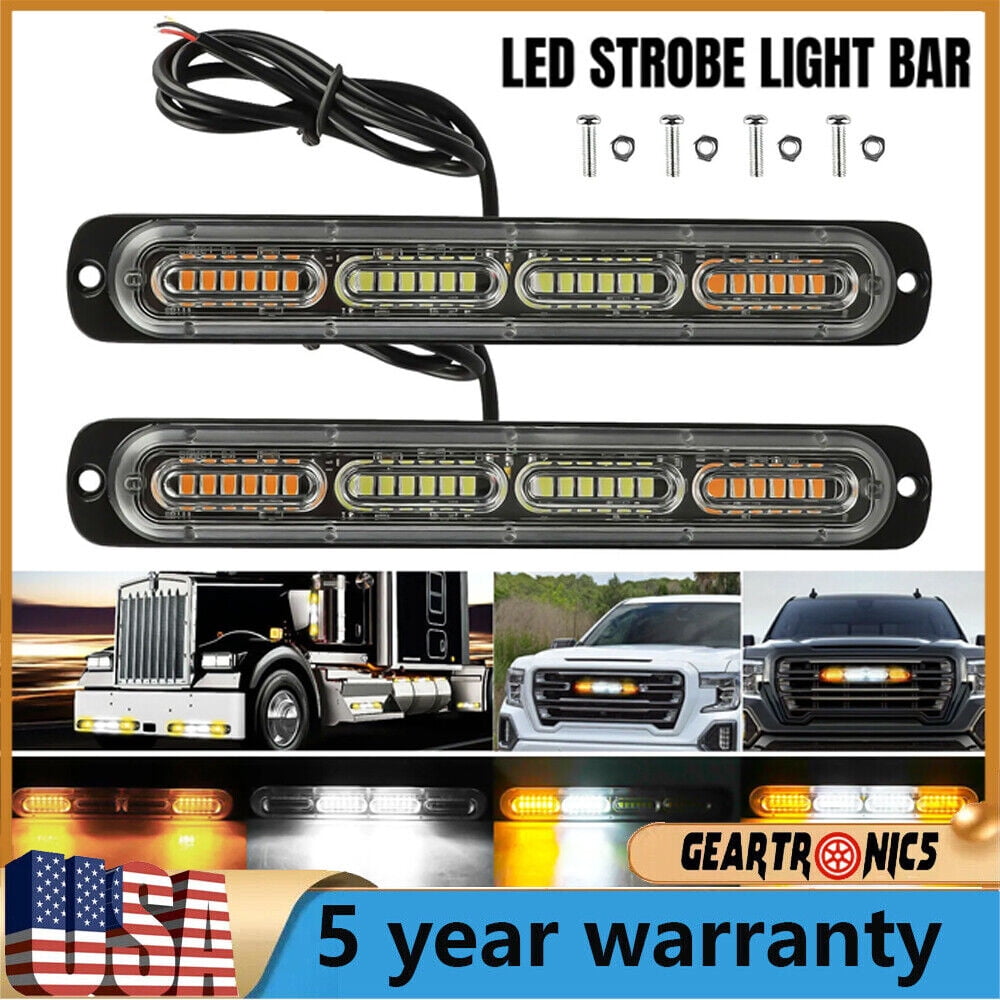 2x 24 LED Strobe Light Bar Car Truck Flashing Warning Hazard Beacon ...