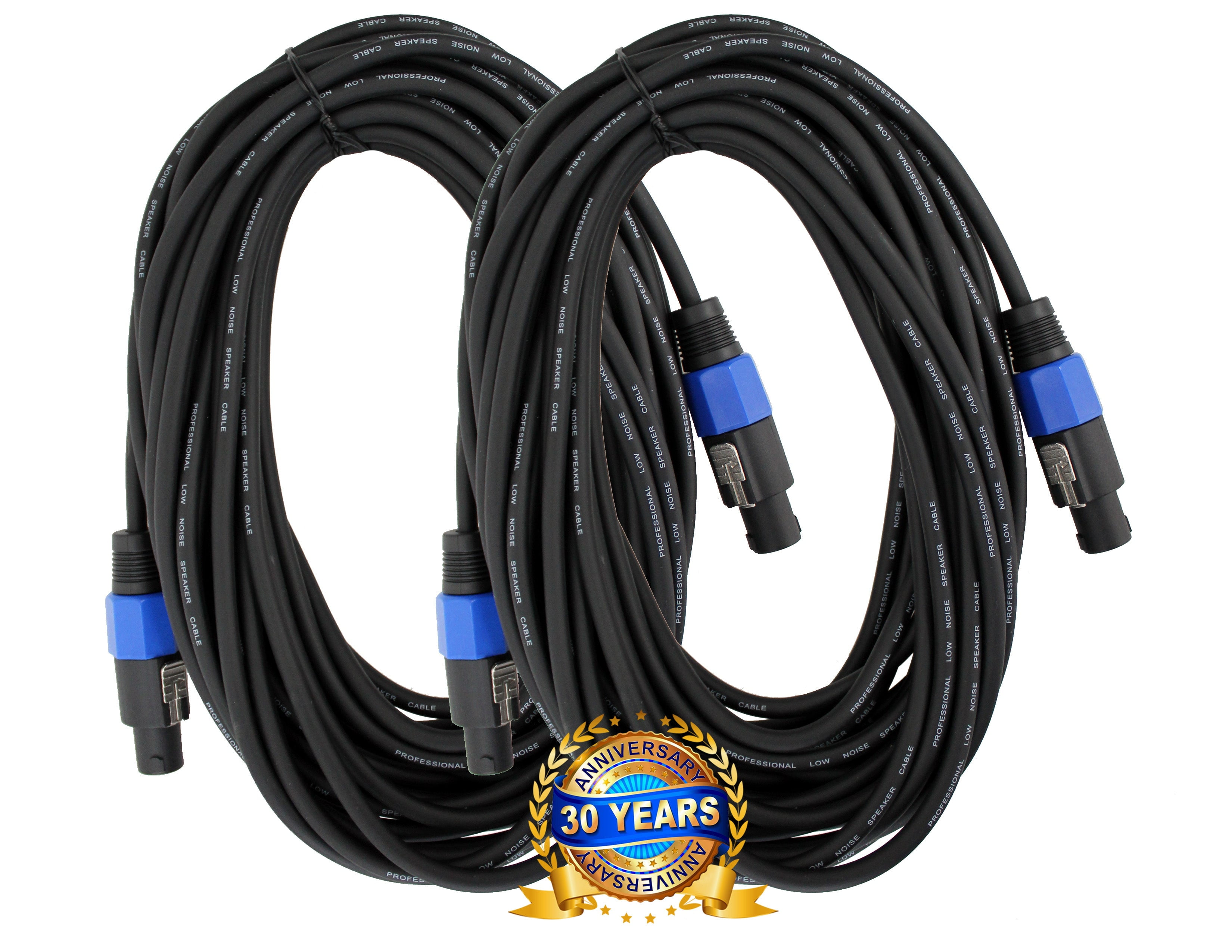 2x 25 ft foot speakon to speakon pro audio speaker cable 25 Feet - Walmart.com