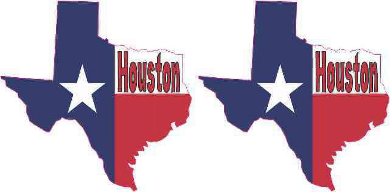 [2x] 2in x 2in Die Cut Houston Texas Stickers Vinyl Flag Car Cup Decals ...