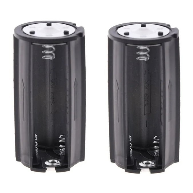 2x 3-AA to D-cell Battery Holder, Cylindrical Case for Flashlights ...