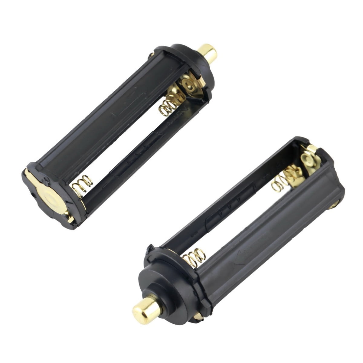 2x 3-AAA Battery Holder Cylindrical Round Circular Case Plastic 18650 ...