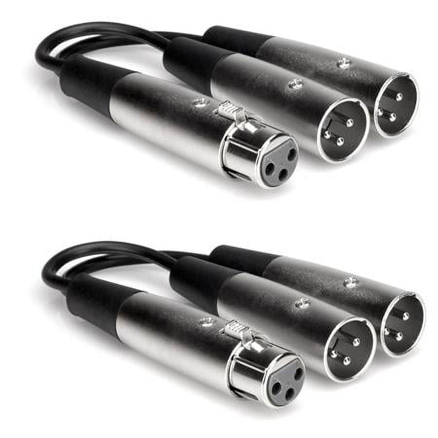 2x 3-Pin XLR Female to 2-XLR Male Y-Cable 6" - Walmart.com