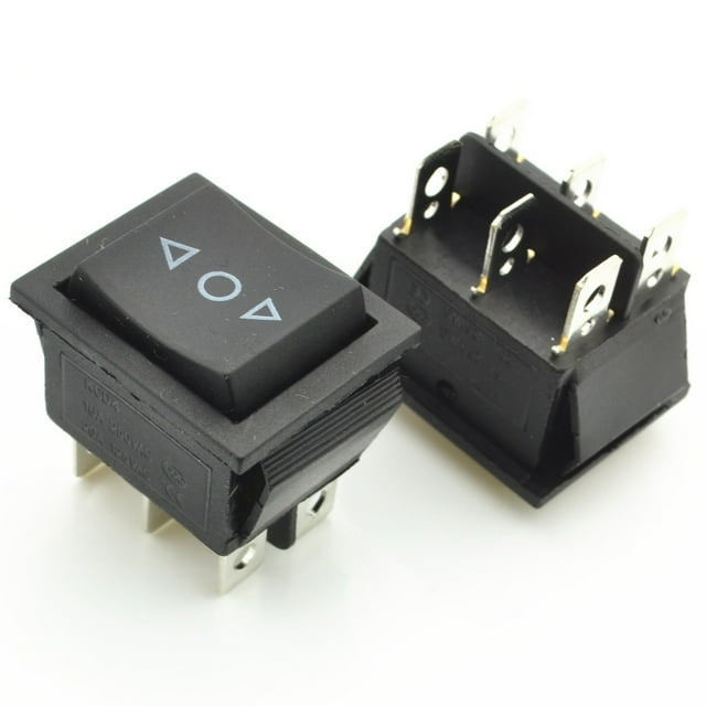2x 3-Position Momentary Rocker Switch 6-Pin Spring Return DPDT 16A/250V ...