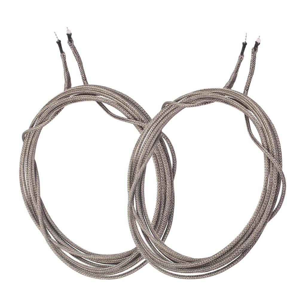 2x 300cm Vintage 22 AWG Braided Shielded Push-Back Cloth Wire Cable ...