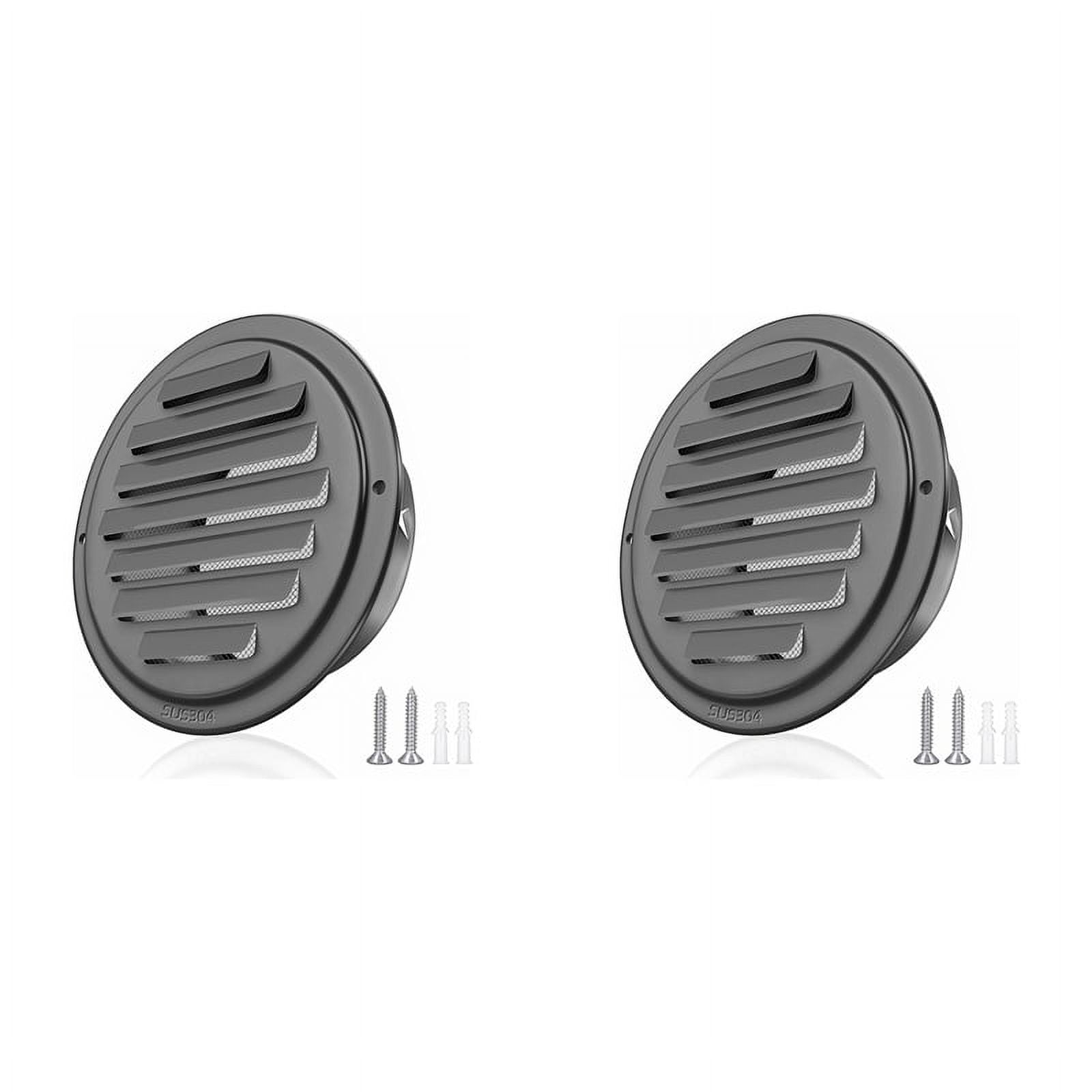 2x 304 Stainless Steel Air Vents,Louvered Grille Cover Vent Hood Flat ...