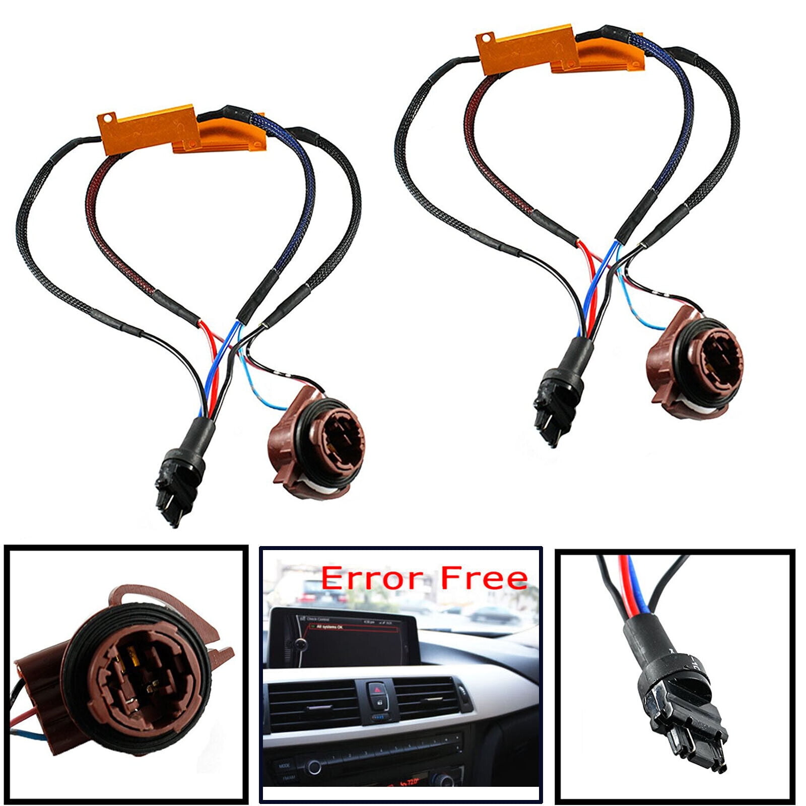 2x 3157 50W Resistor for LED Turn Signal Light Blinker Hyper Flashing ...