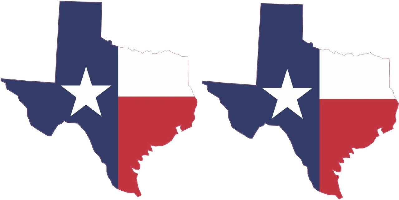 2x 3in x 3in Die Cut Texas State Flag Sticker Vinyl Cup Decal Car ...